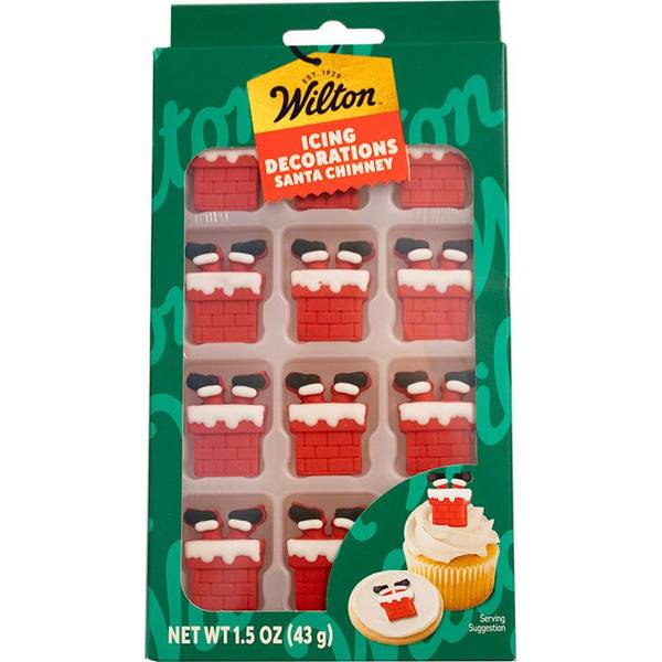 Wilton 12-Count Santa Chimney Royal Icing Decorations - 191011203 ...
