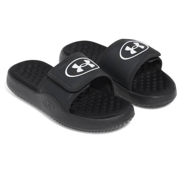 Under Armour Kid's Ignite Pro 8 Slides, Black / Black / White, 12 ...