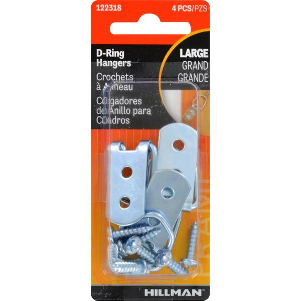 Hillman 4-Pack Large D-Ring Hangers - 122318 | Blain's Farm & Fleet