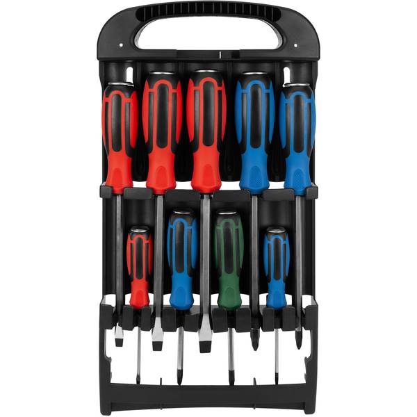 Performance Tool 9-Piece Strike Thru Screwdriver Set with Rack - W1742 ...