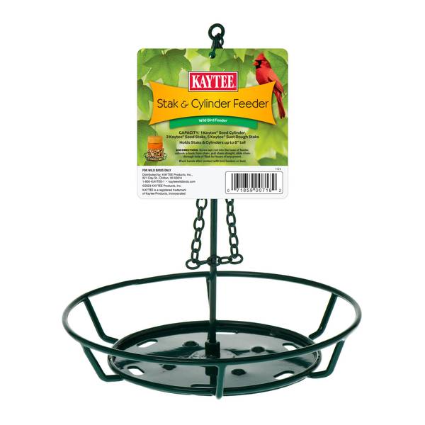 Kaytee Stak and Cylinder Feeder, 8" for Suet Staks, Seed Snaks, Seed ...