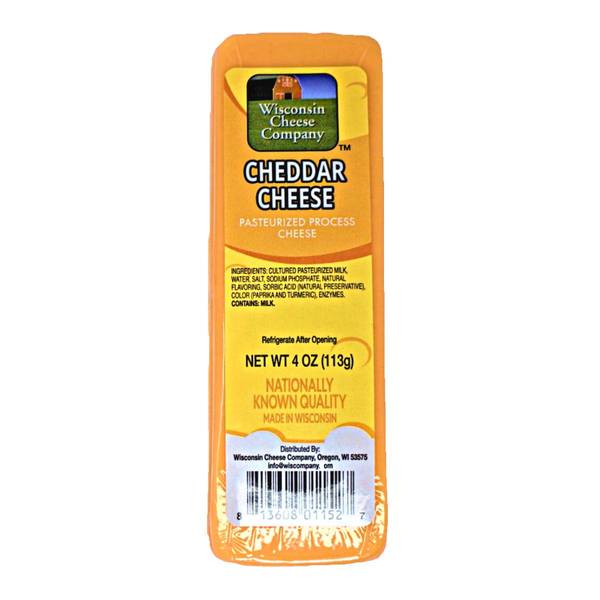 Wisconsin's Best 4 oz Cheddar Processed Cheese Bar - 02222-48 | Blain's ...