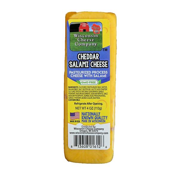 Wisconsin's Best 4 oz Cheddar Salami Processed Cheese Bar - 02224-48 ...