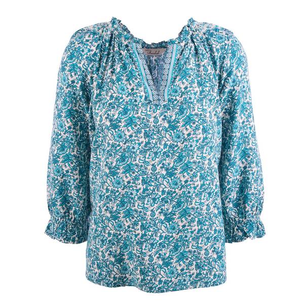 Cafe Marrekesh Women's 3/4 Sleeve Printed Rayon Top - 244494PB-P5383-M ...