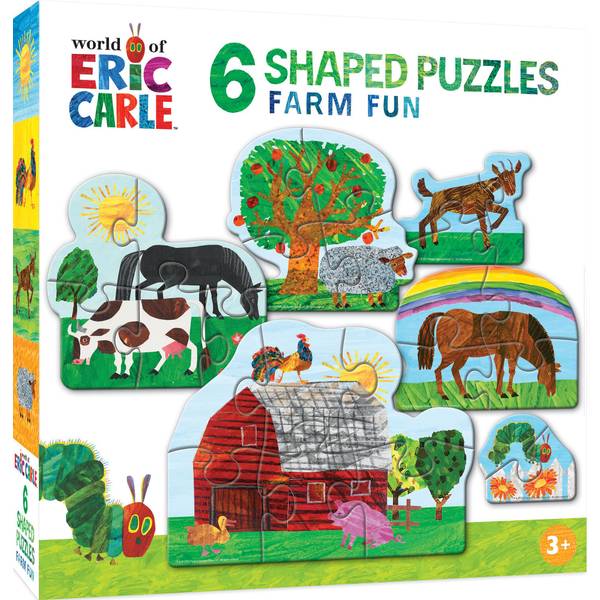 Masterpiece Puzzle 6-Pack Eric Carle Farm Fun Mini Shaped Puzzles ...