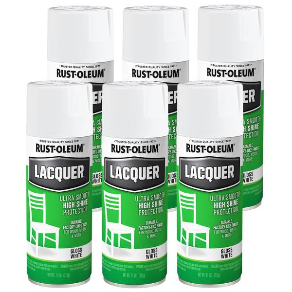 Rust-Oleum 6-Pack 11 oz Gloss White Lacquer Spray Paint - 1904830DS ...