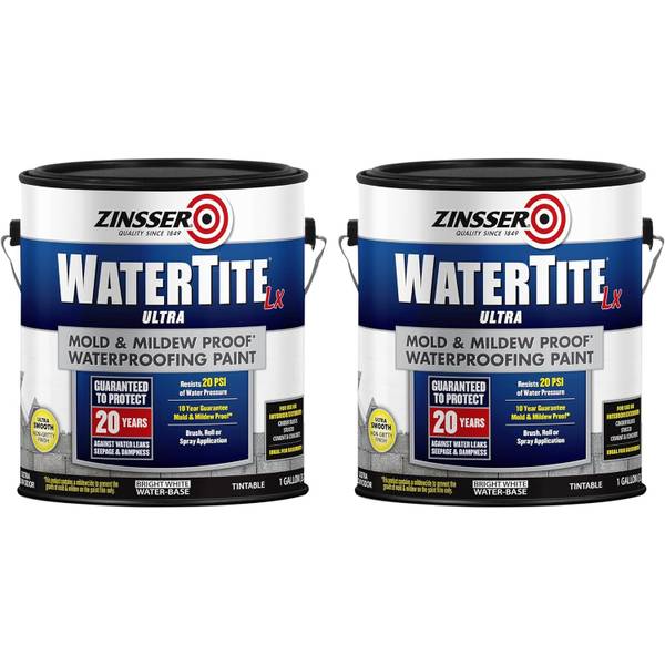 Zinsser 2-Pack 1 Gal WATERTITE-LX Ultra Mold/Mildew Proof Flat Bright ...