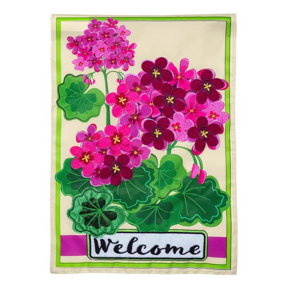 Evergreen Enterprises Pink Geranium Garden Flag - 1610131 | Blain's ...