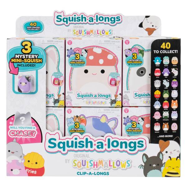Squishmallows Squish-a-longs Mini-Squish Clip & Go Assortment ...