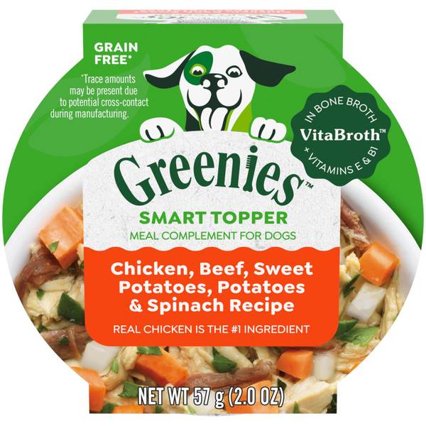 Greenies Smart Topper Chicken, Beef, Sweet Potatoes, Spinach Recipe Wet ...