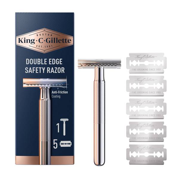 King C Gillette Double Edge Safety Razor Handle with 5 Double Edge ...