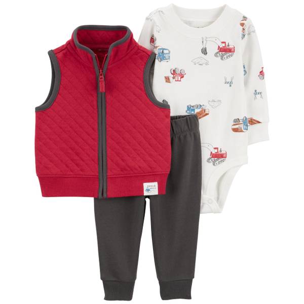 Carter's Infant Boy's 3-Piece Quilted Little Vest Set - 1R982610-6M ...