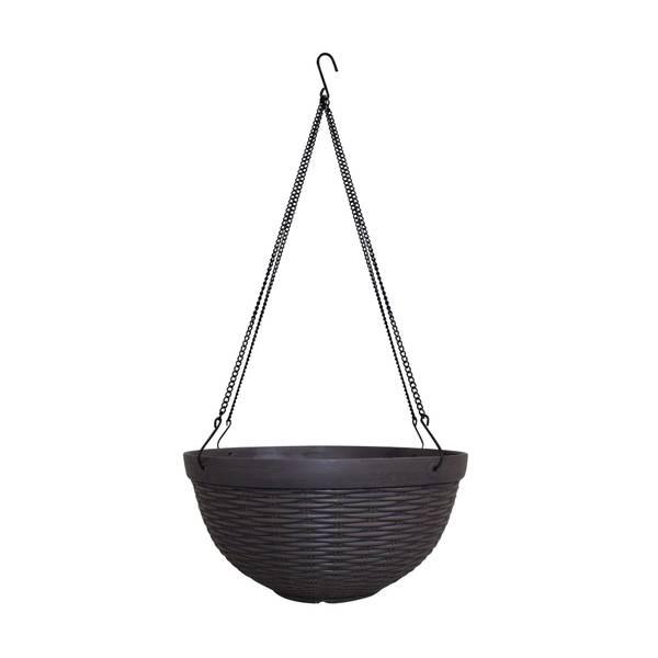 Ames 12" Dark Coffee Finish Jamaica Hanging Basket - HDR-054788 | Blain ...