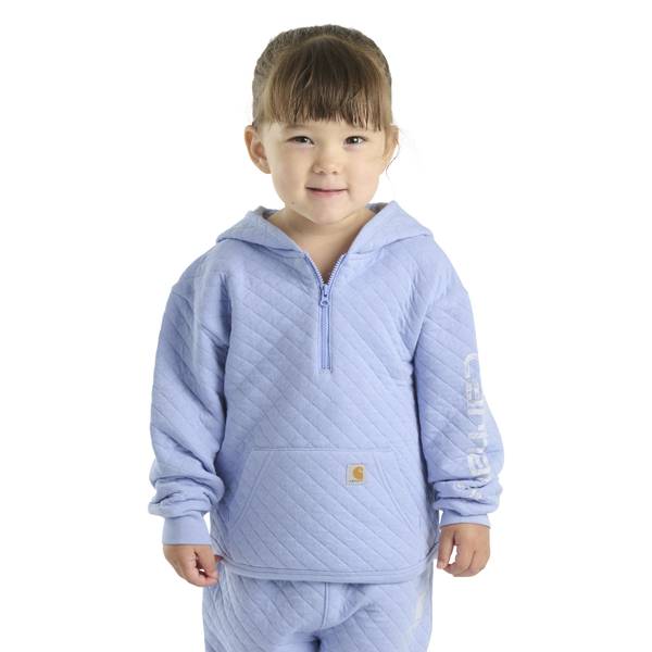 Carhartt Infant Girls Half Zip Quilted Fleece Long Sleeve Hoodie, Pale ...