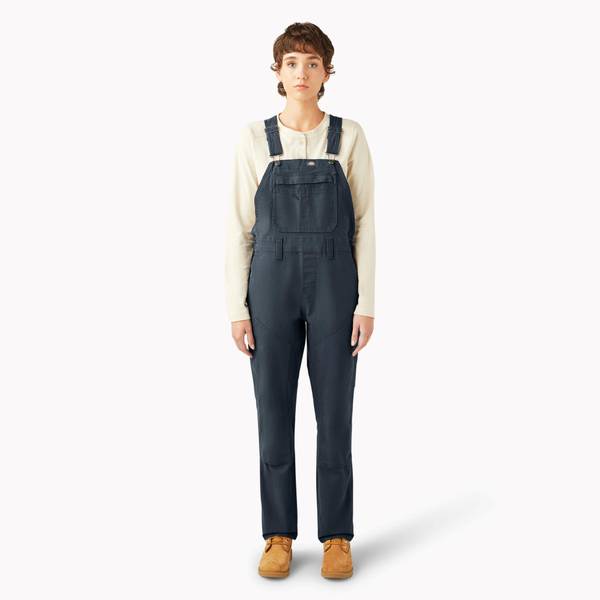 Dickies Women's Double Front Bib Overalls, Rinsed Diesel Gray, XL ...