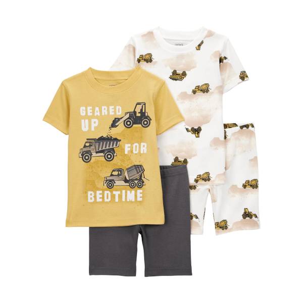 Carter's Toddler Boys Construction Print Snug Fit Cotton 4-Piece Pajamas, Gold, 2T - 2S389010-2T ...