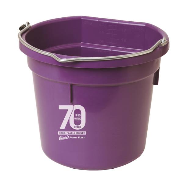Blain's Farm & Fleet 20 Quart Flat Back Plastic Bucket, Purple ...