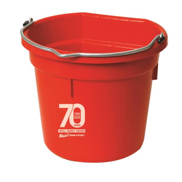 Blain's Farm & Fleet 20 Quart Flat Back Plastic Bucket, Red ...