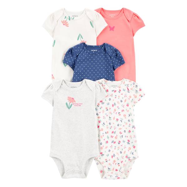 Carter's Infant Girl's 5-Pack Short-Sleeve Bodysuits - 1S790210-NB ...