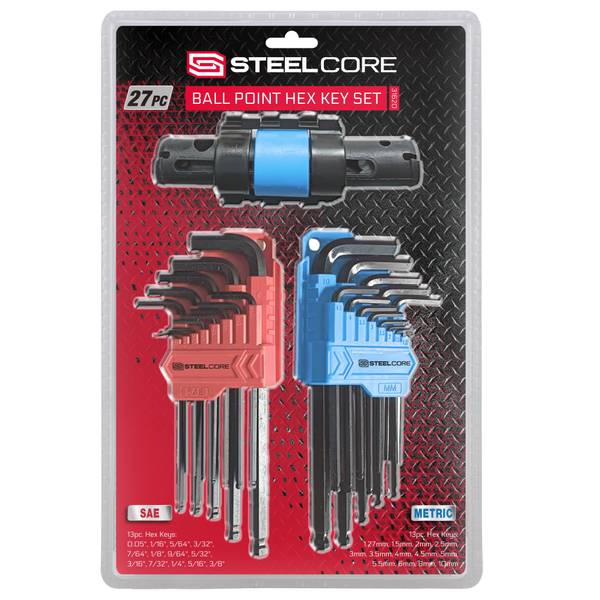Steelcore 27-Piece Ball Point Hex Key Set - 31620 | Blain's Farm & Fleet