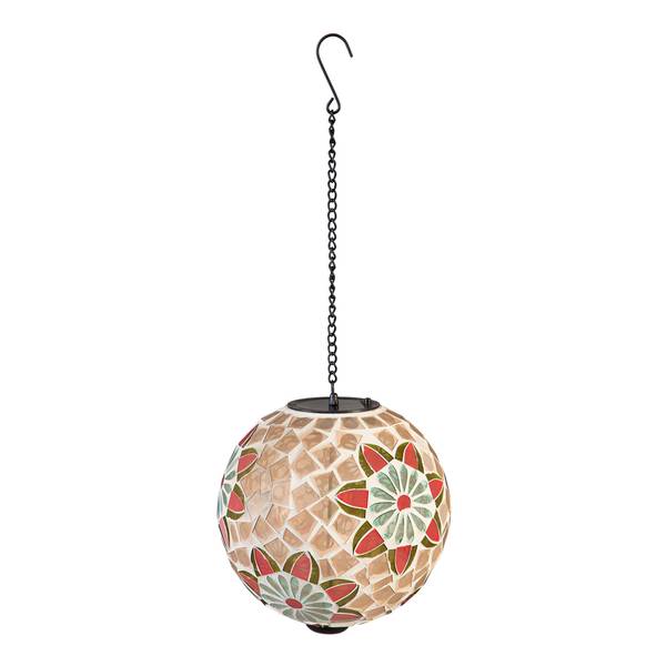 Evergreen Enterprises 8" Solar Hanging Gazing Ball Pink Flower ...