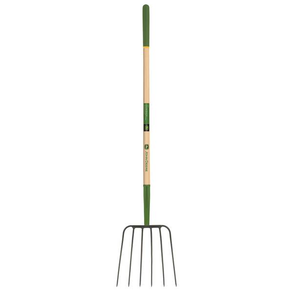 John Deere 6 Tine Manure Fork with Wood Handle, 48" - BPJ-6E-JD | Blain ...