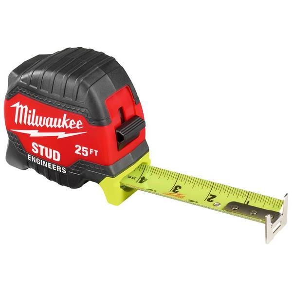 Milwaukee 25ft STUD Tape Measure with Engineer's Scale - 48-22-1425E ...