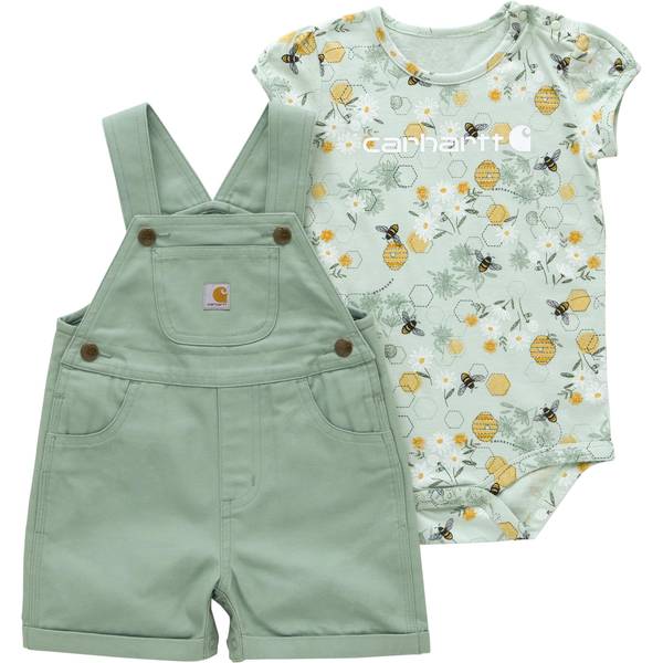 Carhartt Infant Girls Bee Bodysuit/Shortall Set - CG9928-GH5-LN10-9M ...