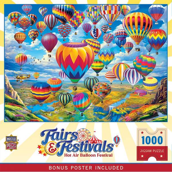 Masterpiece Puzzle 1000-Piece Hot Air Balloon Festival Fairs 'n ...