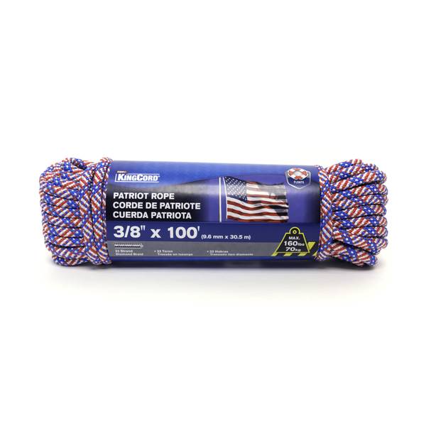 King Chain 3/8" x 100' 32-Strand Diamond Braid Polypropylene Rope ...