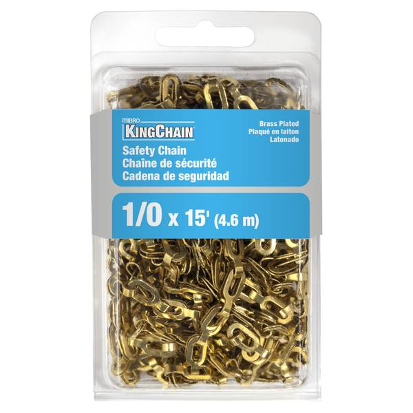 King Chain 1/0 x 15' Brass Safety Chain - 502885 | Blain's Farm & Fleet