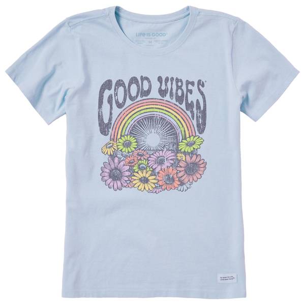 Life Is Good Womens Good Vibes Flowers Short Sleeve Tee - 139504-S ...