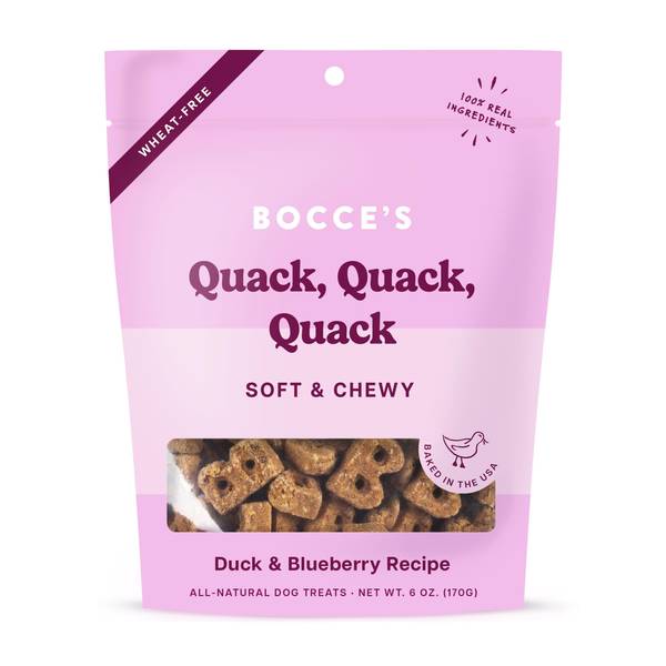 Bocce's Bakery Quack, Quack, Quack Soft & Chewy Treats, 6 oz Softer ...