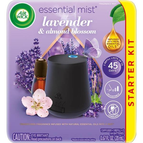 Air Wick Essential Mist Diffuser Starter Kit, Lavender & Almond Blossom - 623380203302 | Blain's ...