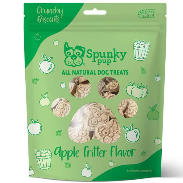 Spunky Pup Apple Fritter Crunchy Biscuit Dog Treats, 24 oz, All-Natural ...