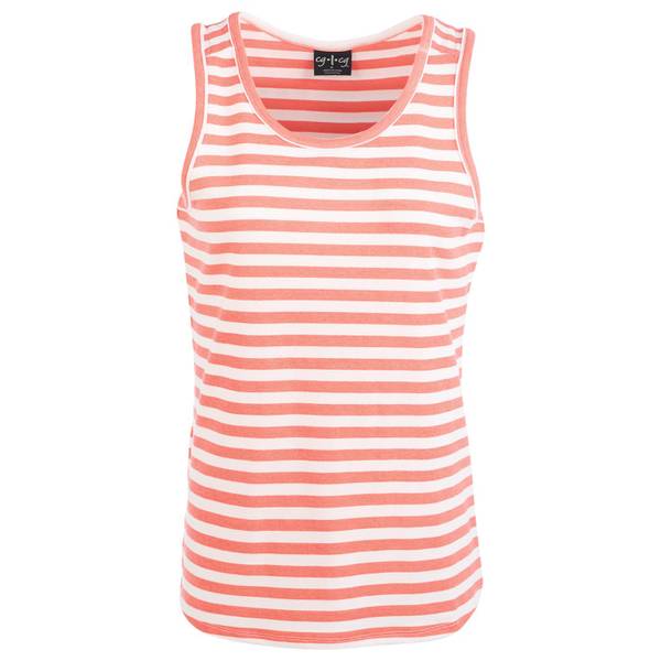 CG | CG Women's Sleeveless Scoop Neck Rib Tank, Georgia Peach Stripe, M ...