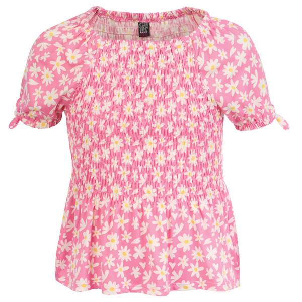 Star Ride Girl's Floral Gather Top, Fushcia Pink, 5 - 896525FK-BA-5 ...