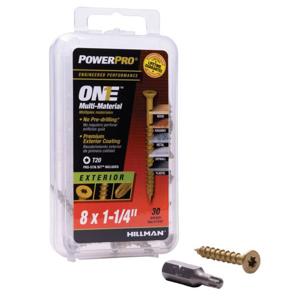 Hillman Power Pro ONE Flat Exterior Bronze Multi-Material Screws (#8 x ...
