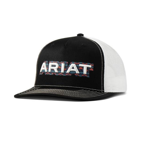 ARIAT Men's R112 Snap Back Aztec Logo Black Cap - A300086801-OS | Blain ...