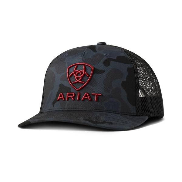 ARIAT Men's R112 Snap Back Cap Navy Camo with Logo Cap - A300090103-OS | Blain's Farm & Fleet