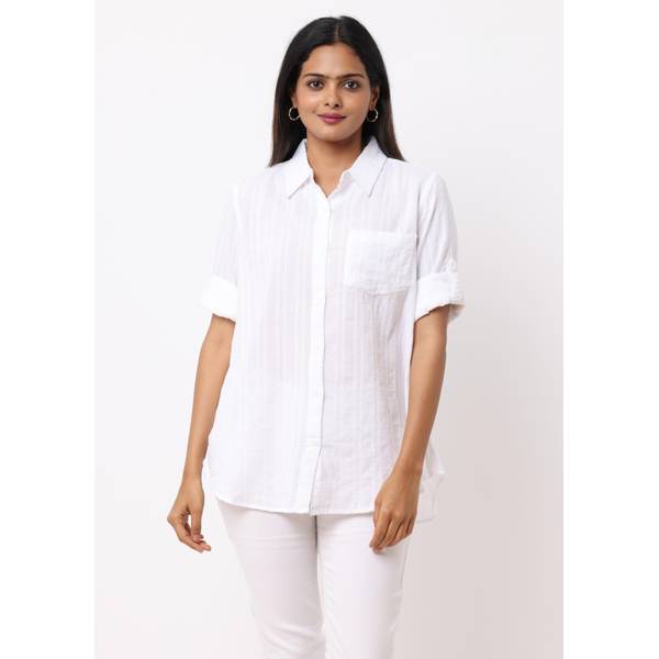 CG | CG Women's 3/4 Sleeve Cotton Rayon Shirt With Roll Sleeve - CG4010 ...