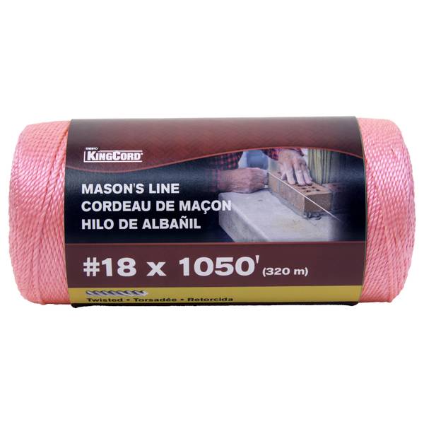 King Cord #18 x 1050' Pink Twisted Polypropylene Mason's Line ...