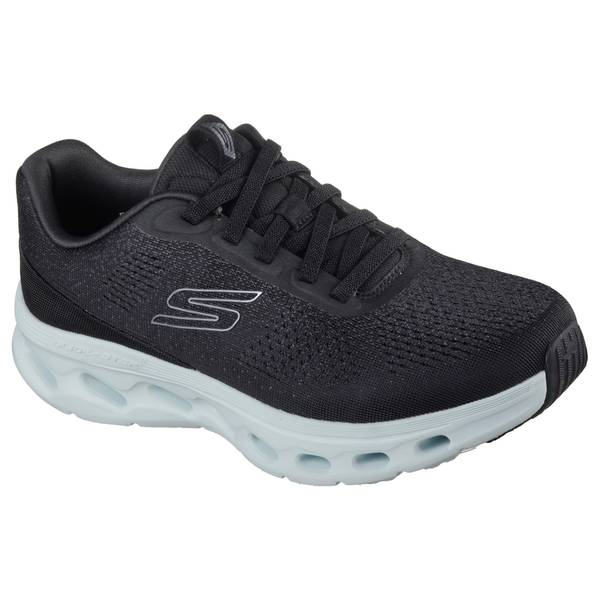 Skechers Women's Go Walk Glide Step Shoe, Black / Light Blue, 11 ...