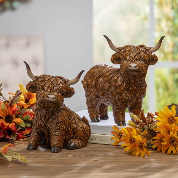 Gerson 8.66" Assorted Resin Harvest Highland Cows - 2797150 | Blain's ...
