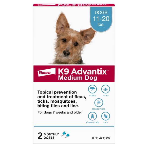 Elanco K9 Advantix Monthly Flea and Tick Prevention, 2 Pack, 11 to 20 ...