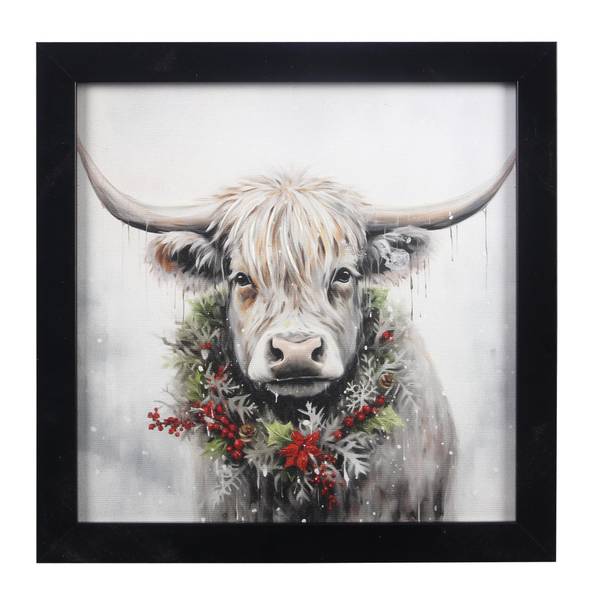 Youngs Inc Frame Highland Cow Wall Art Hand Painted - 95851 | Blain's ...