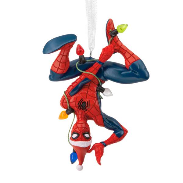 Hallmark Marvel Spider-Man Hanging From Lights Ornament - 3HCM4857 ...