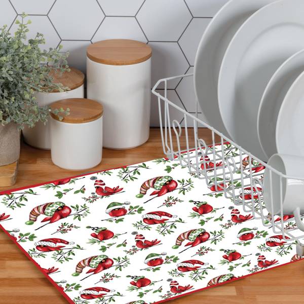 Kay Dee Designs Playful Cardinal Drying Mat - H6848 | Blain's Farm & Fleet