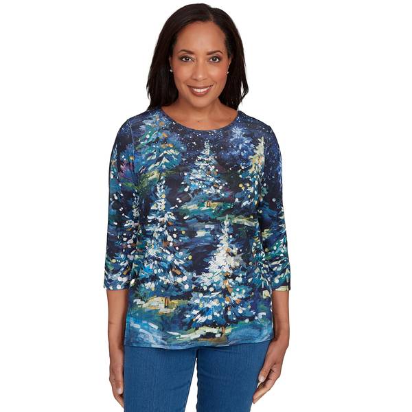 Alfred Dunner Women's Starry Night Trees Tee - 03498-410-S | Blain's ...