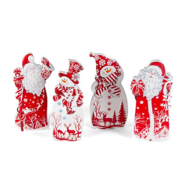 Gerson Wood Engraved Snowman & Santa Blocks, Assorted - 2794350 | Blain ...